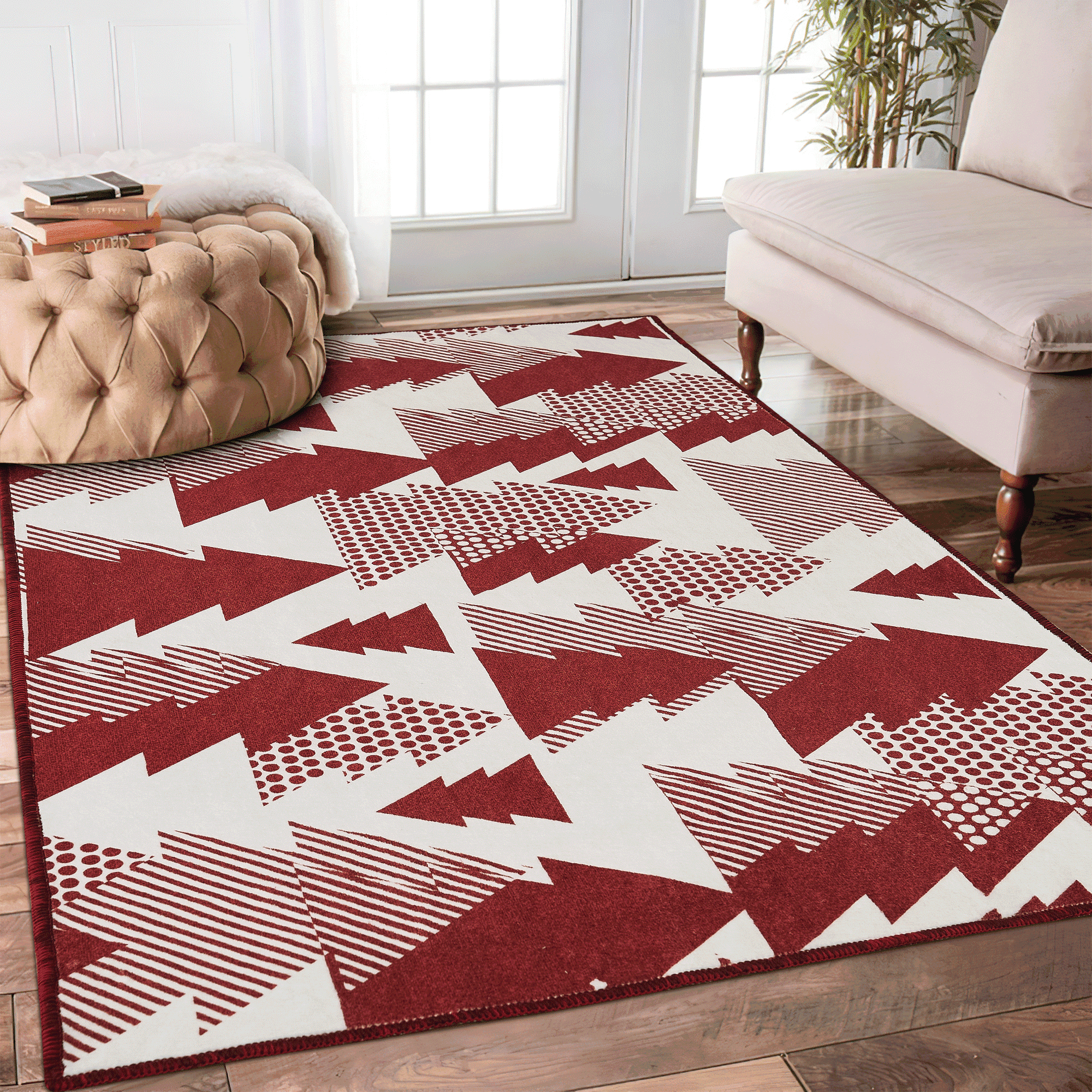 Coodeto Christmas Area Rug 3'x5' Merry Christmas Indoor Rug, Non-Slip ...