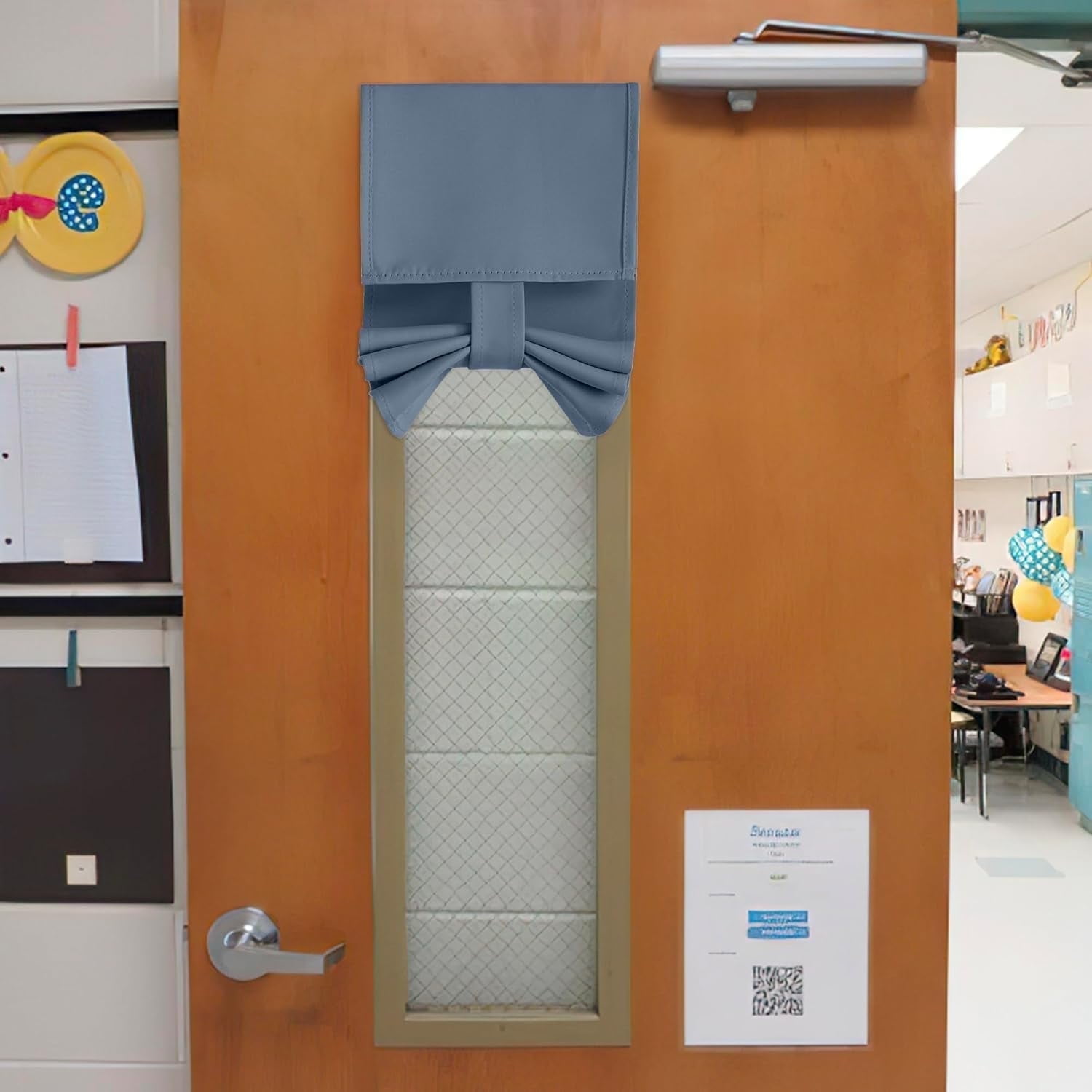 NICETOWN Lockdown Shades for Classroom, Blackout Door Curtains Small ...