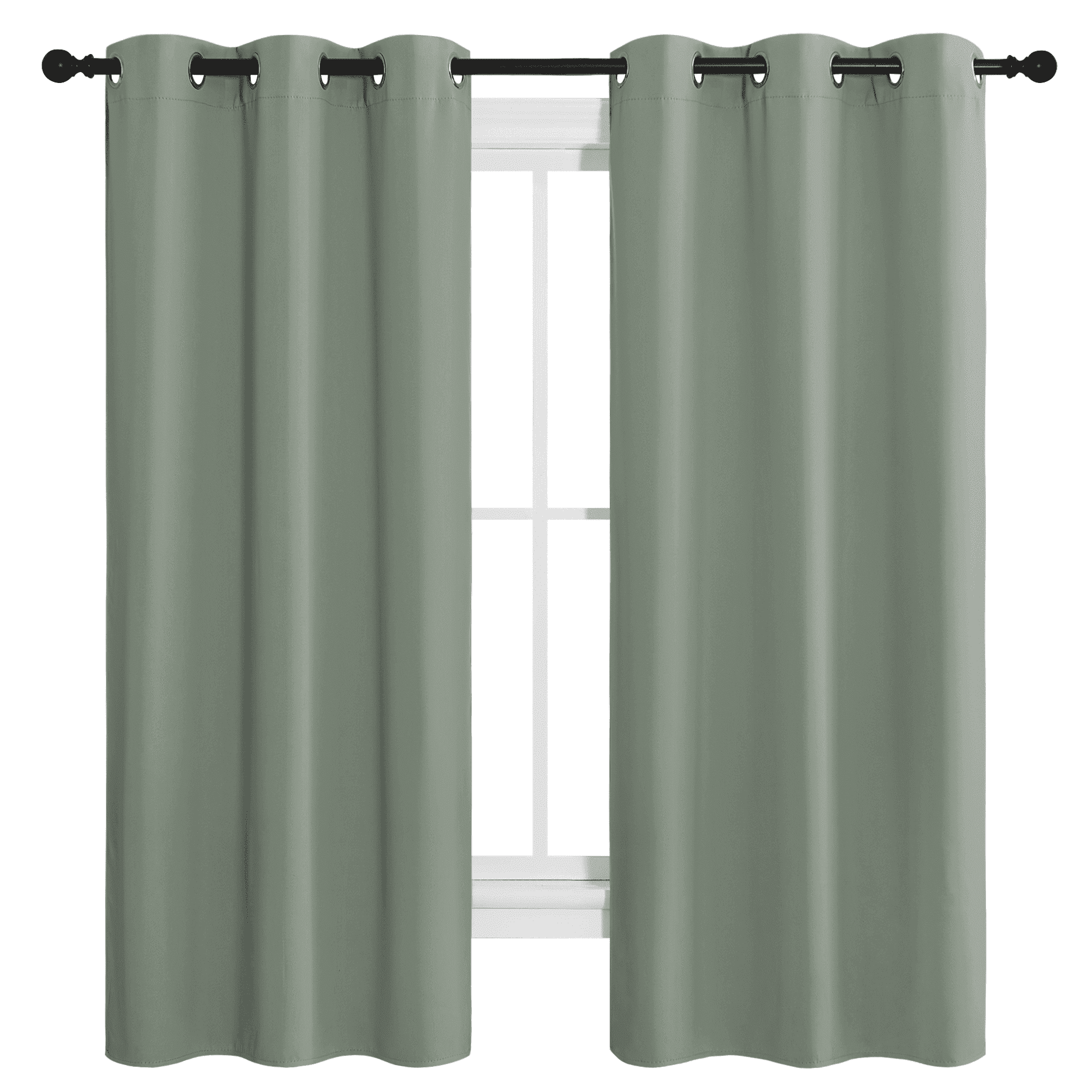 NICETOWN Greyish Green Blackout Curtains Set of 2, W42 x L68 - Greyish ...