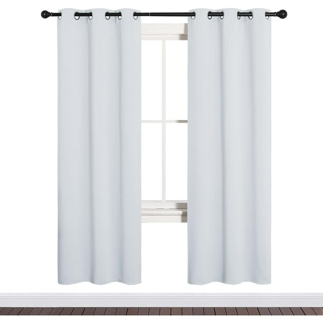Coodeto Greyish White Room Darkening Grommet Thermal Insulated Window ...