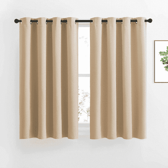 NICETOWN Grommet Blackout Bedroom Curtains, Biscotti Beige, W52 x L45 ...