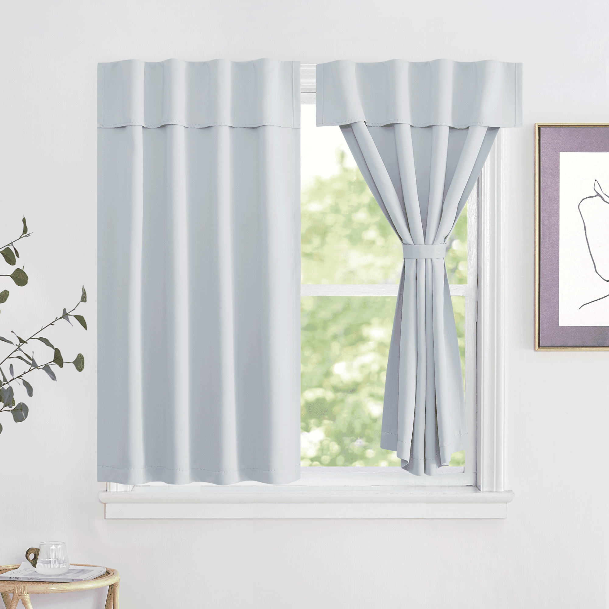 NICETOWN Living Curtains for Privacy, Portable Self Adhesive Window ...
