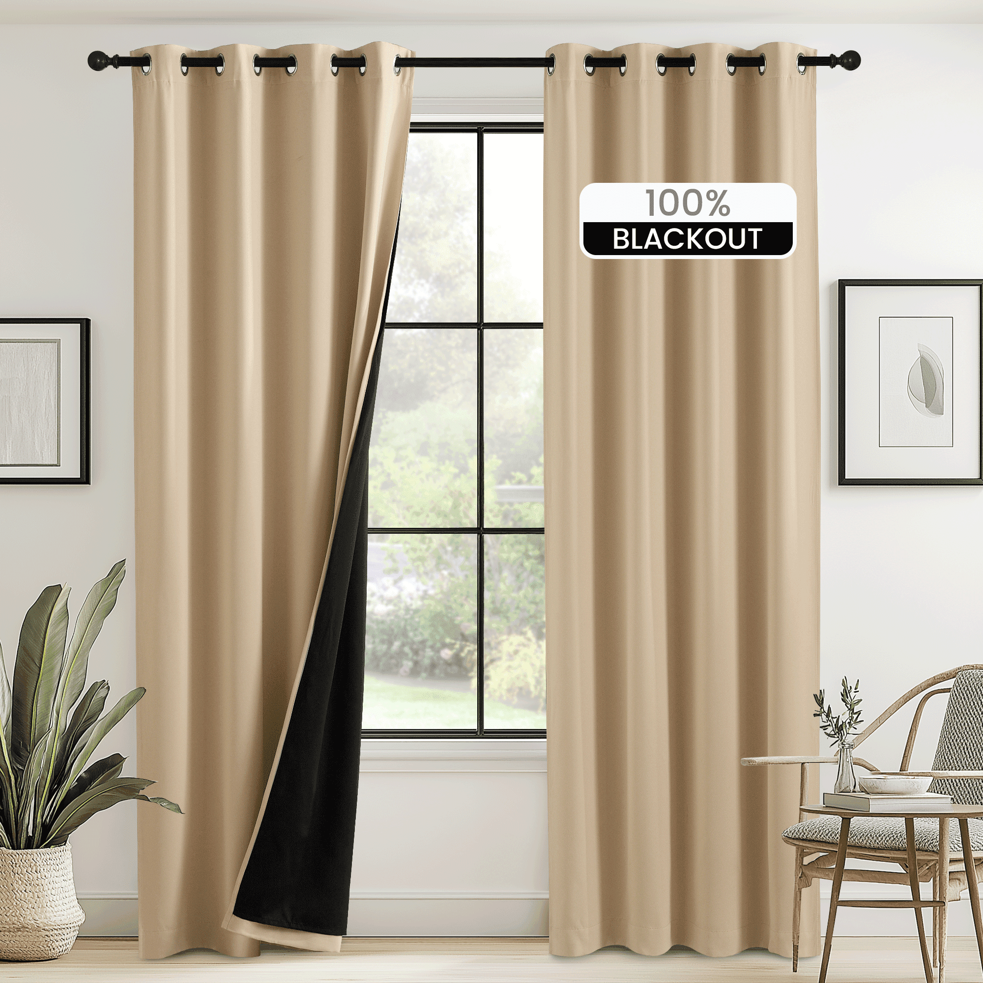 Free Shipping! Coodeto Living Room Completely Shaded Draperies, W52 x ...