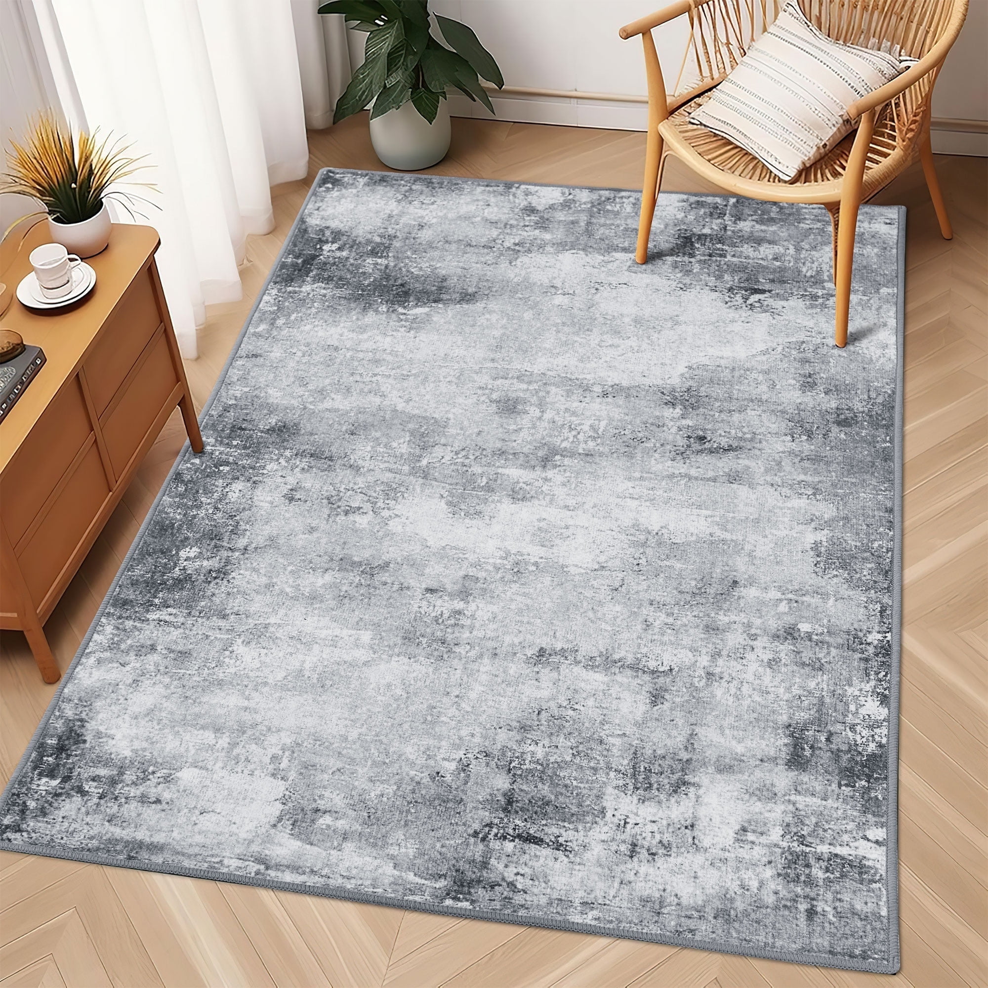 NICETOWN Machine Washable Rug, 3'x5' Area Rug Modern Abstract Rug with ...