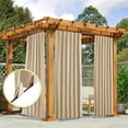 Coodeto Outdoor Curtains 2 Panels for Patio, Waterproof Weight Blackout ...