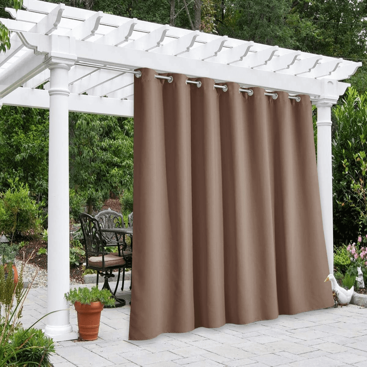 NICETOWN Patio Curtains Outdoor Waterproof Solid Grommet Thermal ...