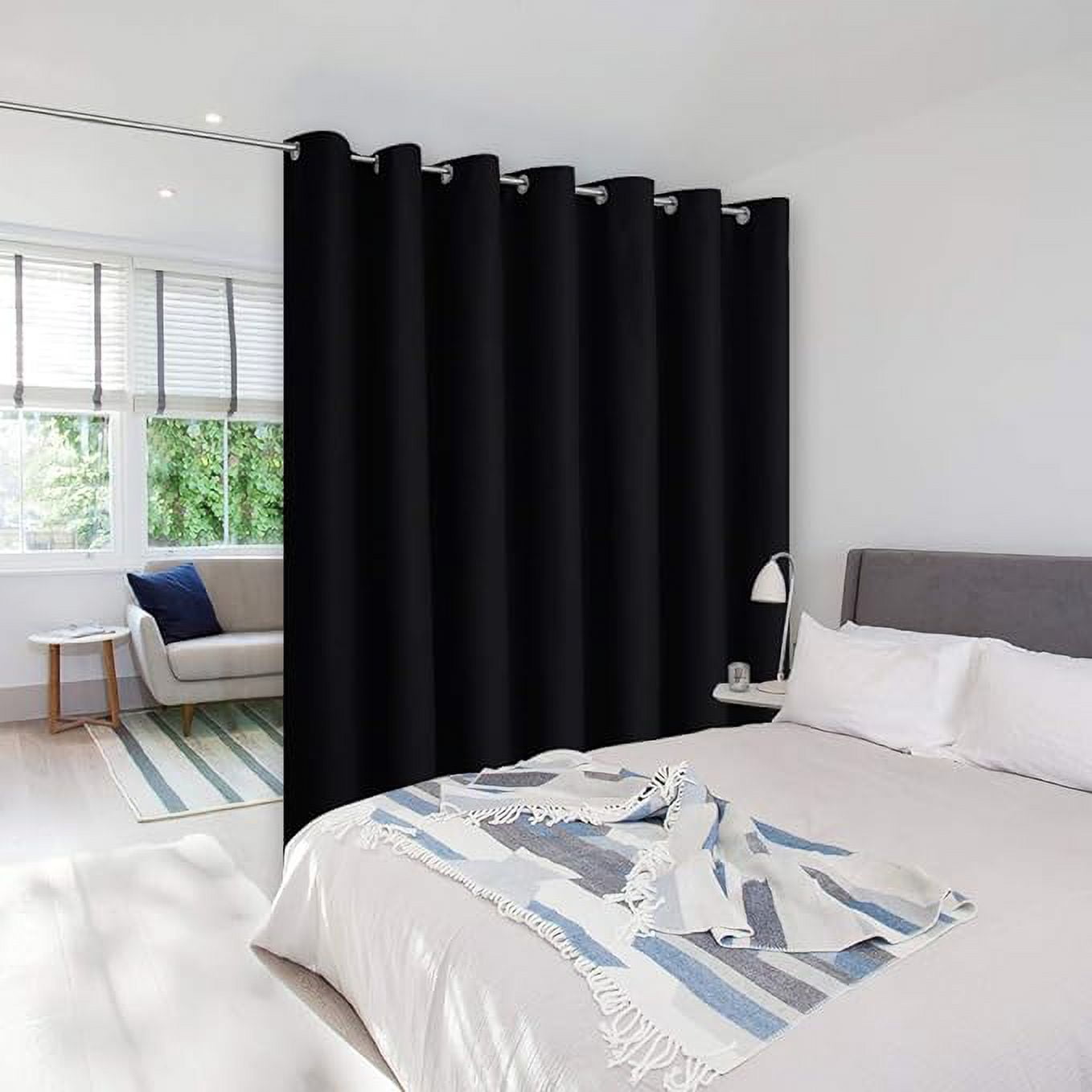 Coodeto Room Divider Curtain Screen Partitions, Total Privacy Blackout ...