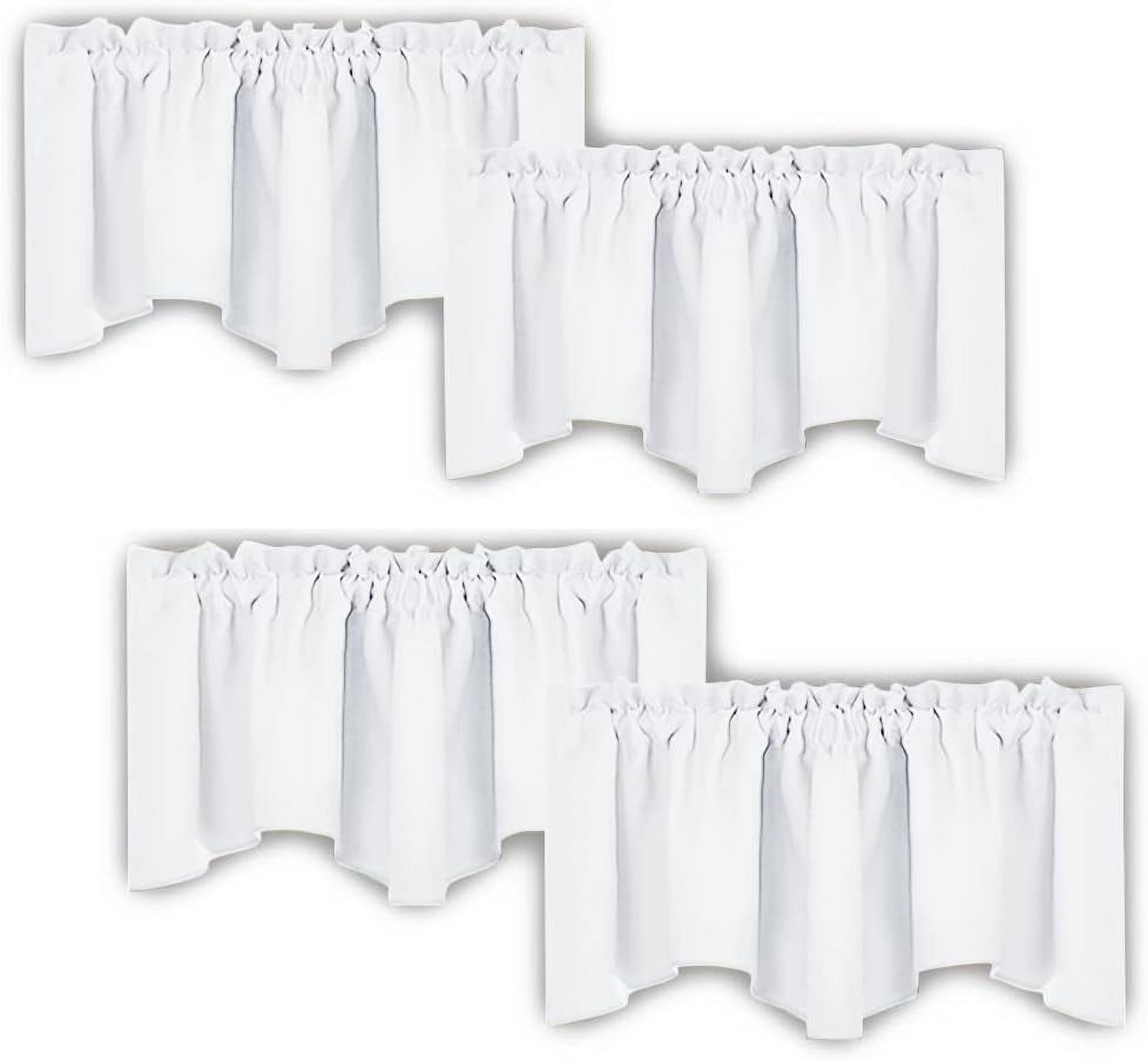 Coodeto Solid Blackout Curtain Valance, Scalloped Window Valance ...