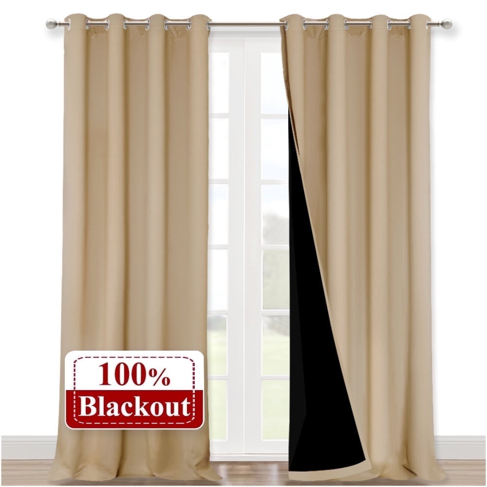 NICETOWN Thermal Insulated 100% Blackout Curtains, 1 Pair, Noise ...