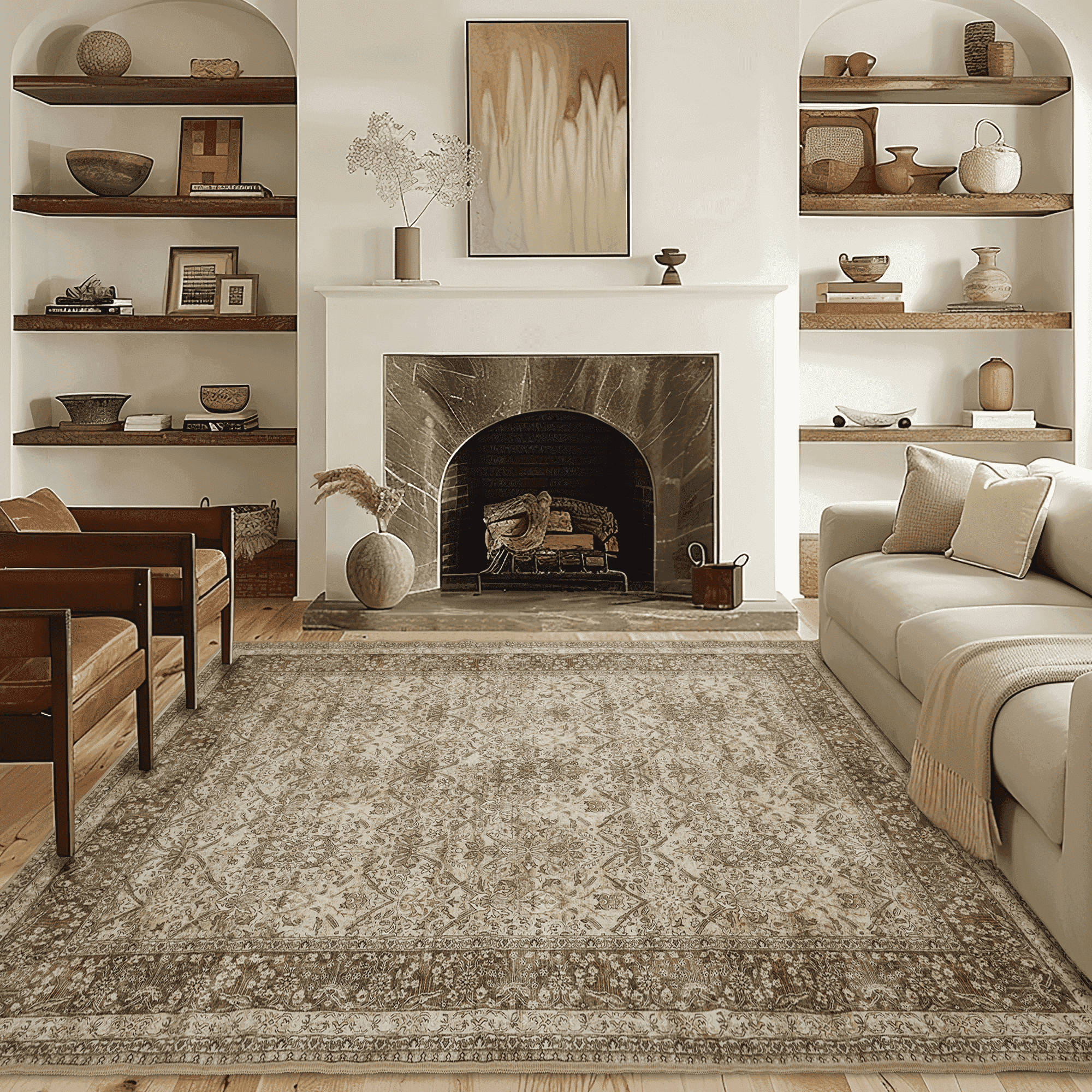 NICETOWN Washable Rug Vintage Area Rug, 5'x8' Thin Machine Washable Rug ...