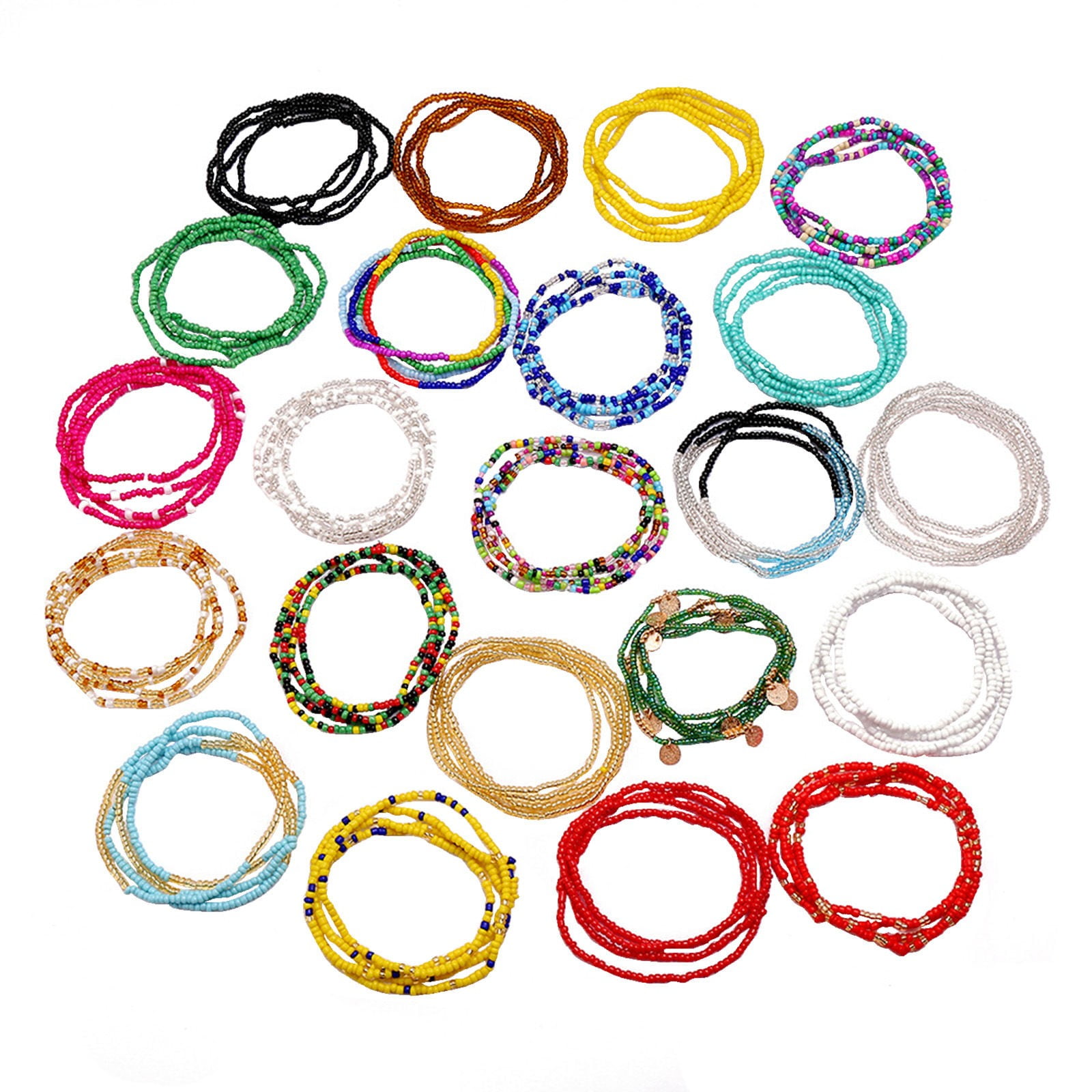 Coofanin Body Chain 10Pcs Waist Bead Chains for Women Colorful Summer ...