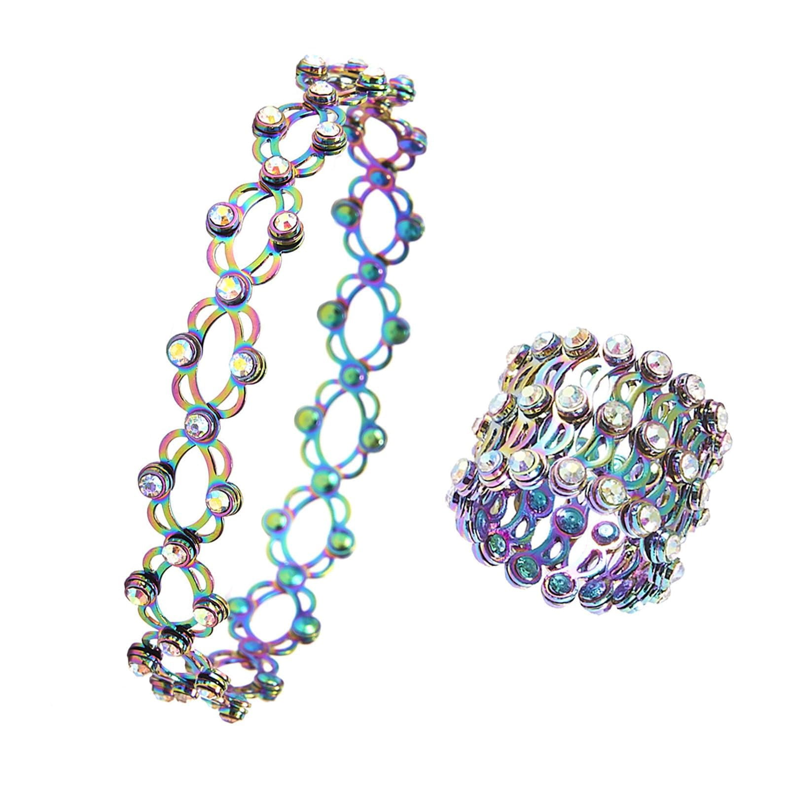 Coofanin Bracelets Expandable Ring Bracelet Retractable Ring Bracelet ...