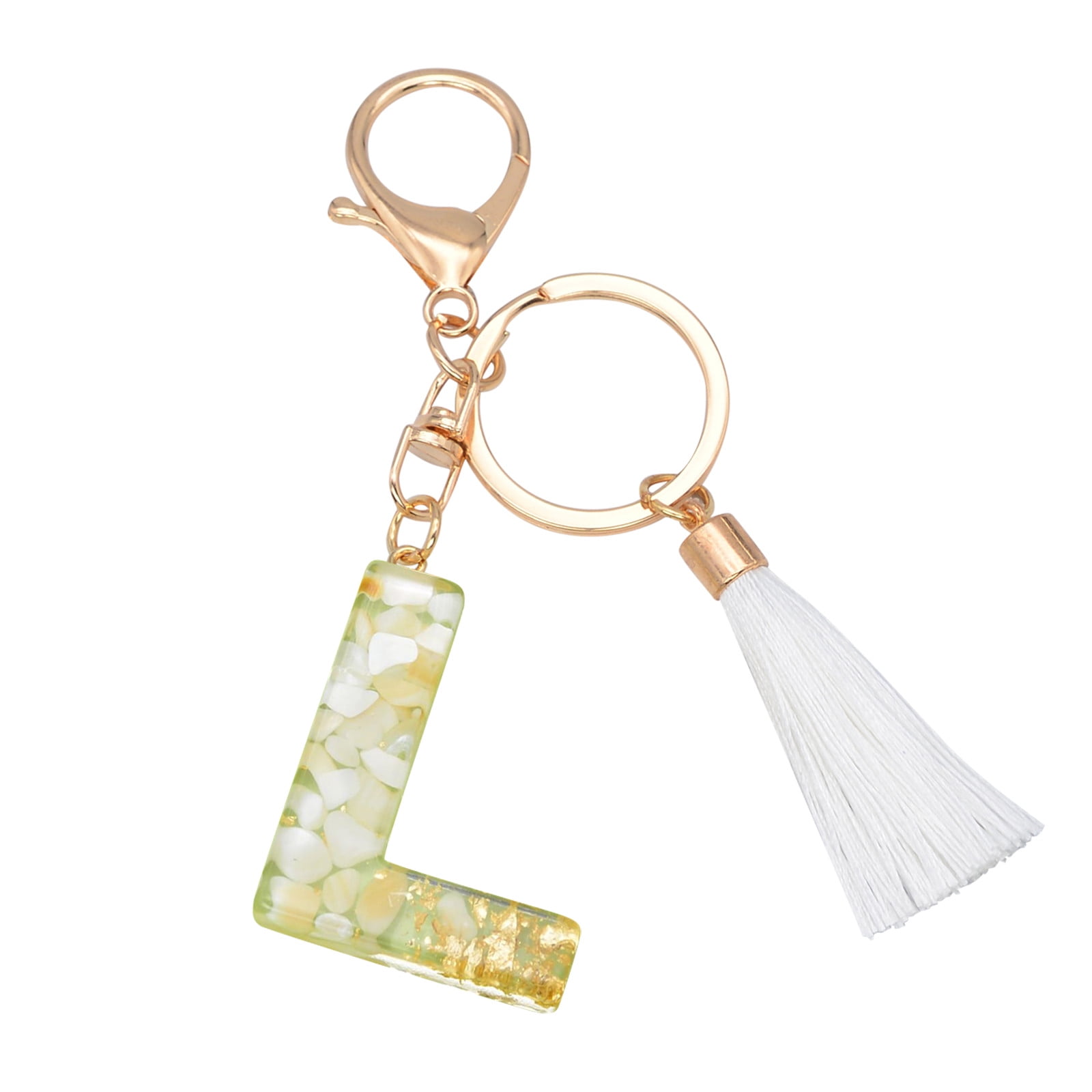 Coofanin Creative Keychain Color Letter Keychain Translucent Resin ...