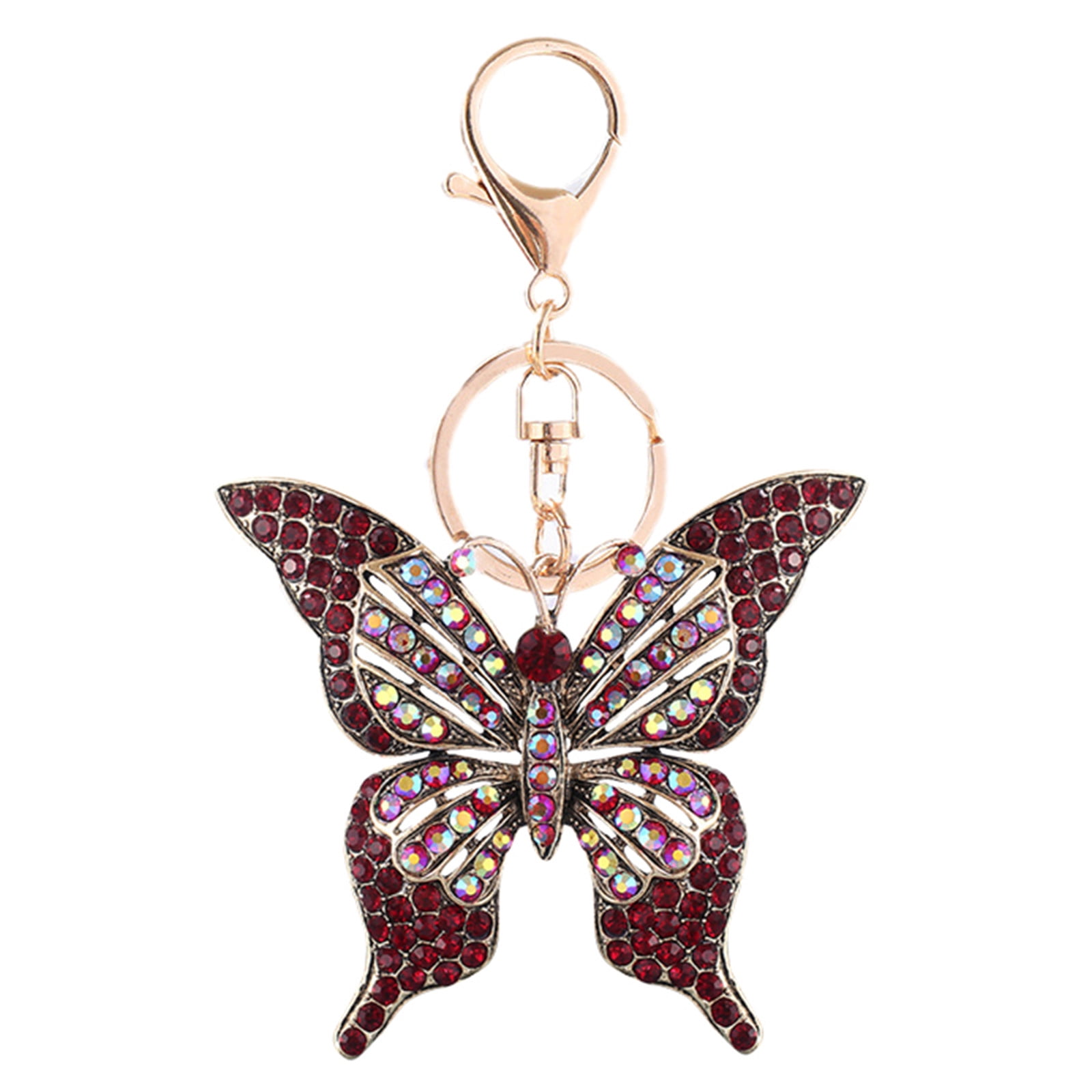 Coofanin Keychains Butterfly Crystal Rhinestone Keychain for Women ...