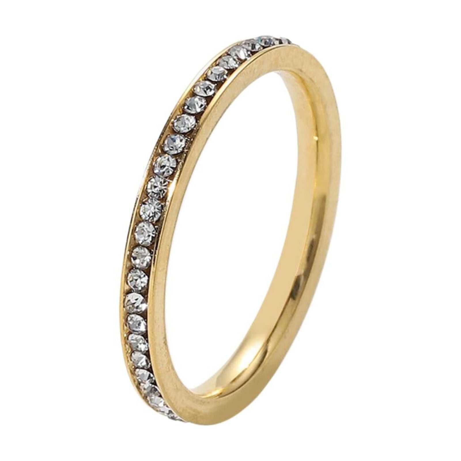 Coofanin Rings Titanium Steel Ring Design with A Sense of Diamond Inlay ...