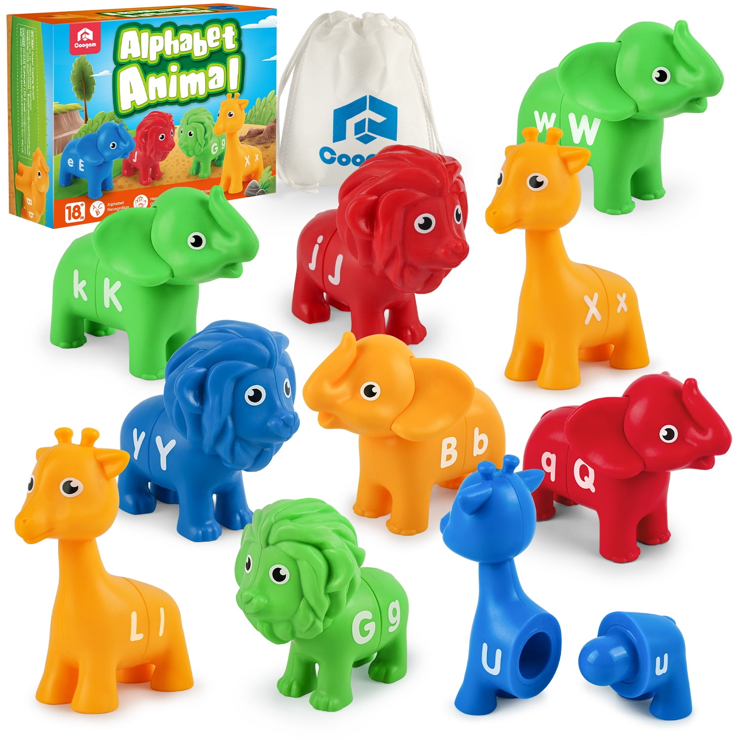 Coogam ABC Letters Matching Game, 26PCS Alphabet Fine Motor Skill Color ...