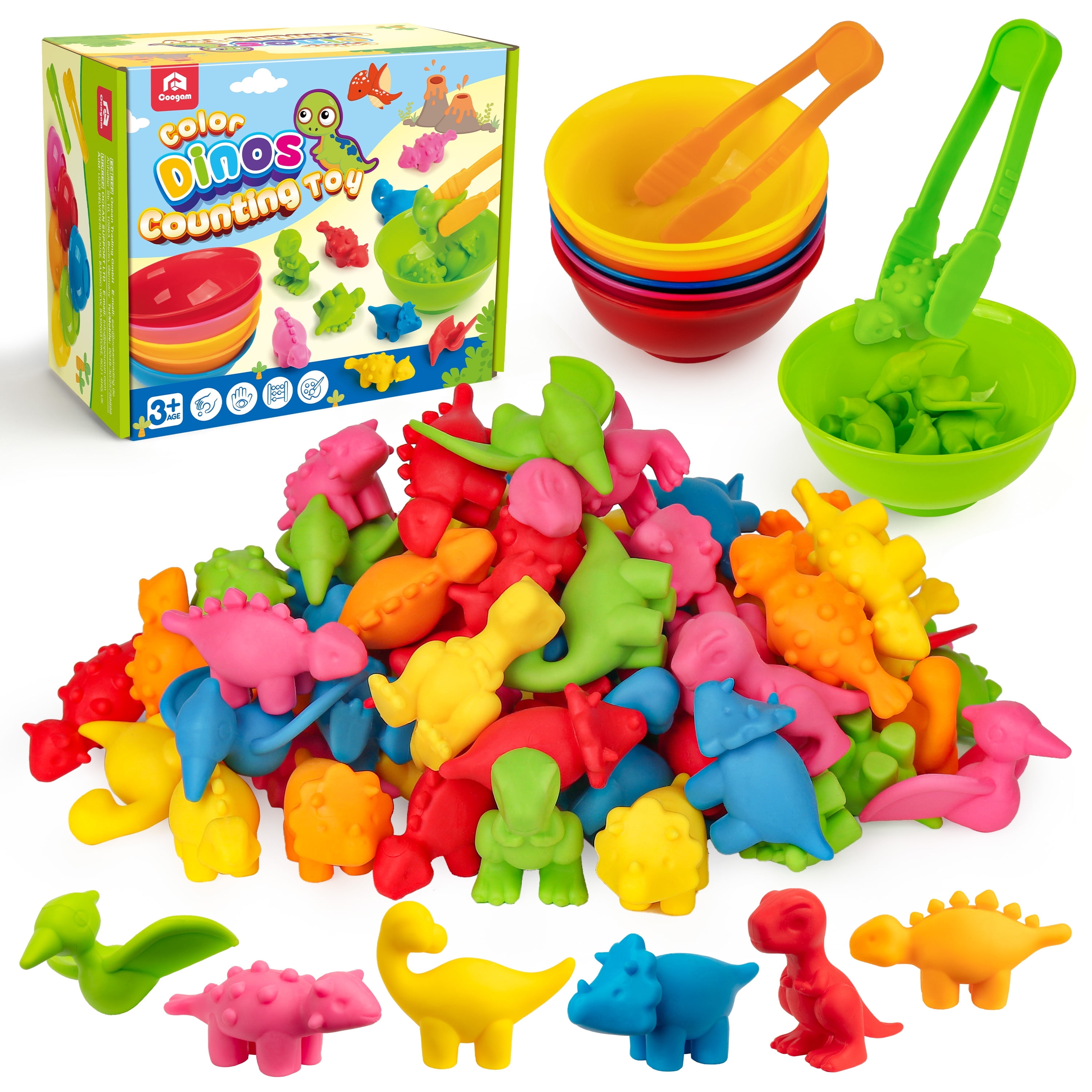 Coogam Dinosaur Counting & Sorting Toy, Color Matching Game ...