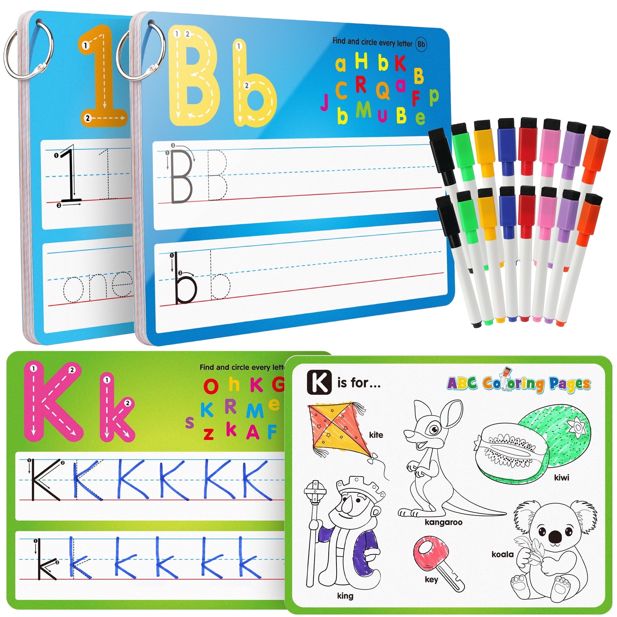 Coogam Handwriting Drawing Practice Cards, 36pcs Alphabet Number ...