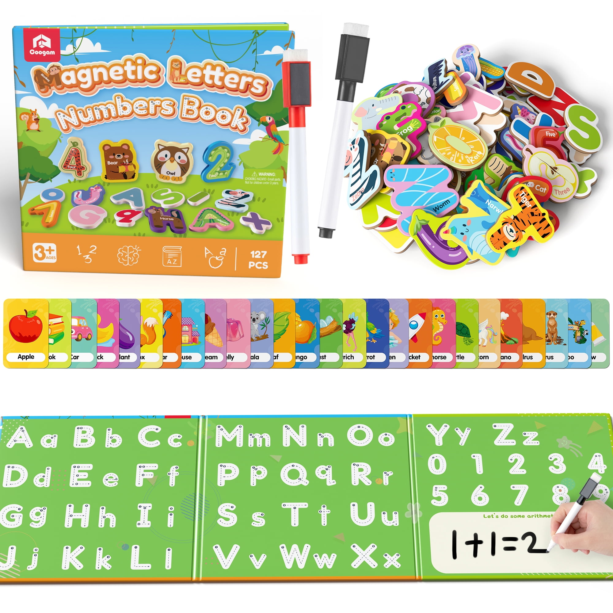 Coogam Magnetic Letters and Numbers Workbook, Handwriting Practice for ...