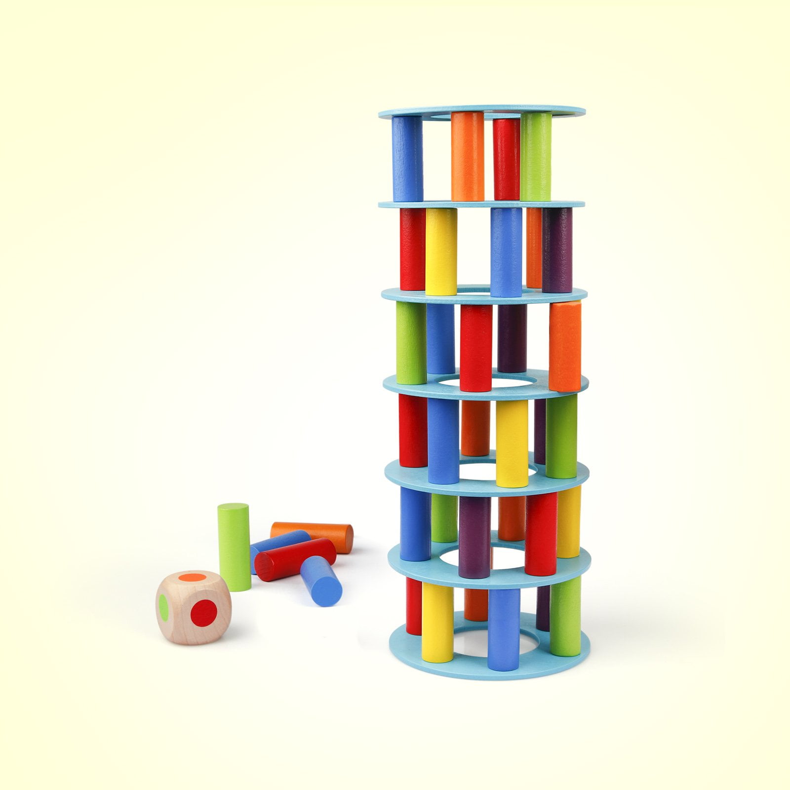 Coogam Wooden Tower Stacking Game, Fine Motor Skill Montessori Building ...