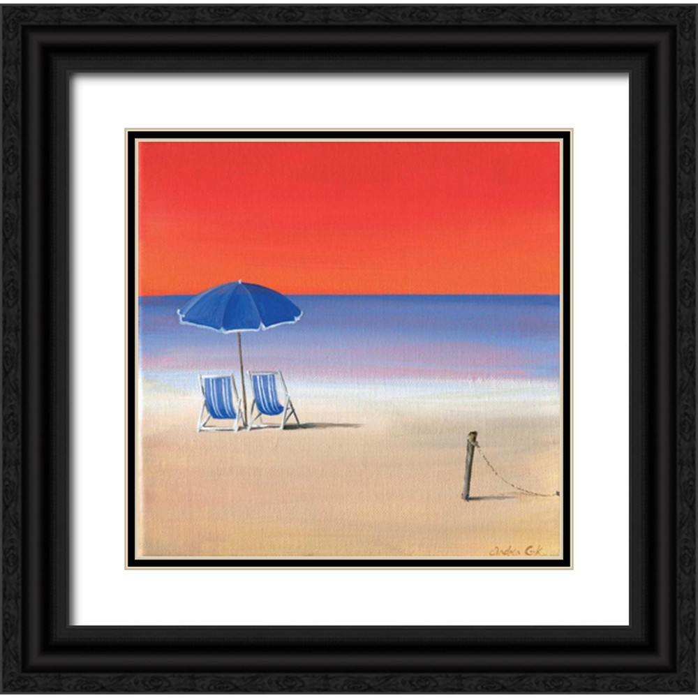 Cook, Andrea 26x26 Black Ornate Wood Framed with Double Matting Museum ...