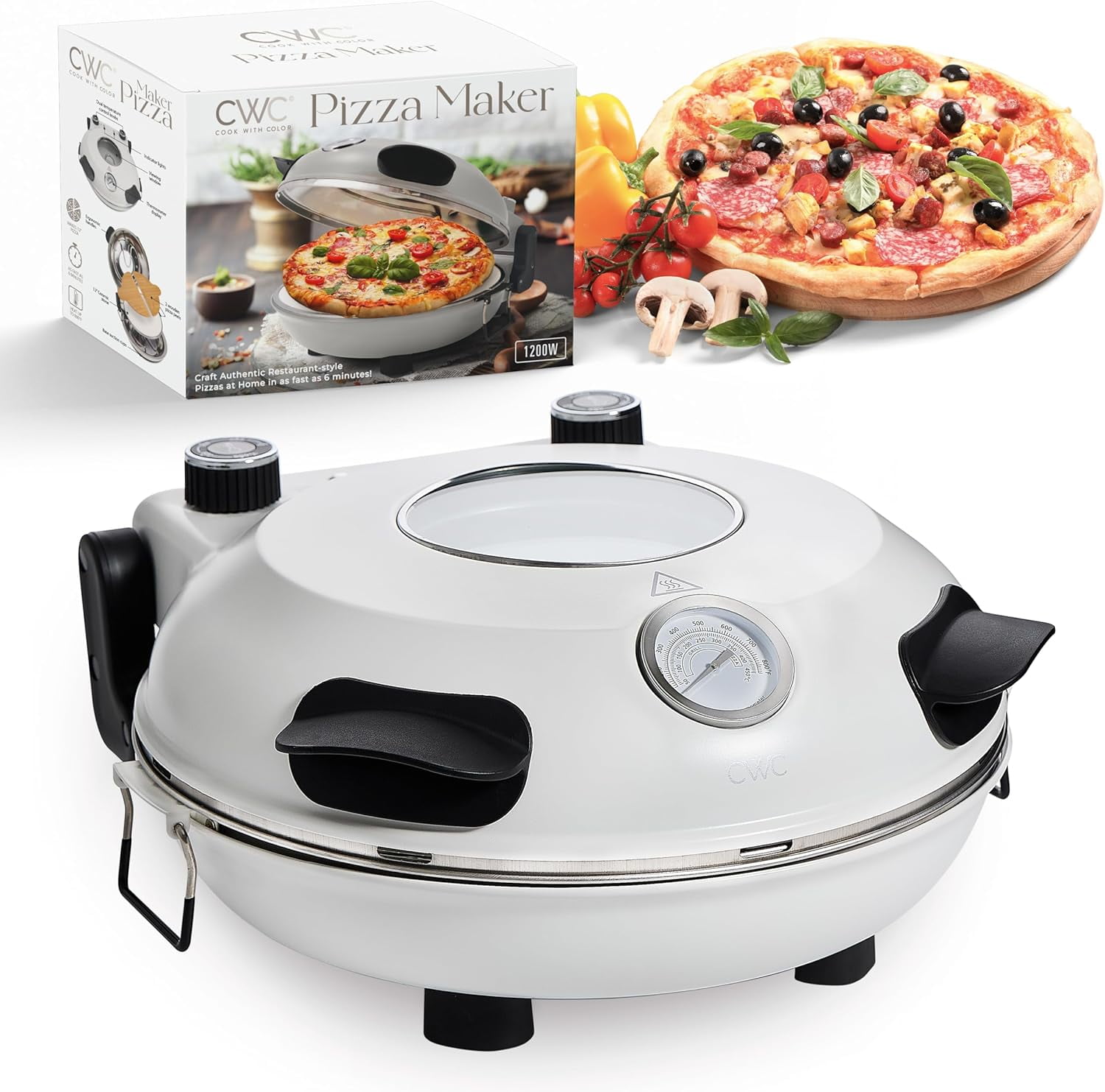 Cook With Color Electric Indoor Pizza Oven – Crispy Crust Countertop ...