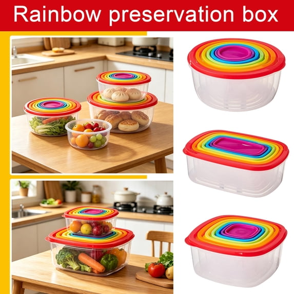 Cook with Color Mixing Bowls 7-Piece Plastic Food Storage Set with Lids ...