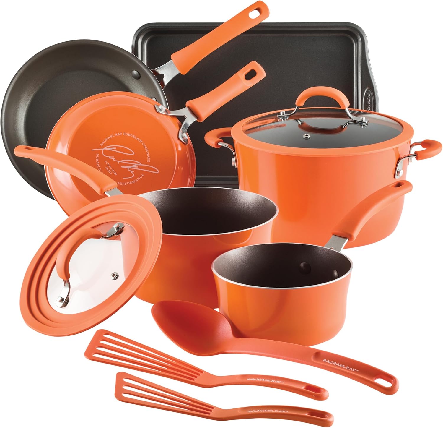Cook + Create 11 Piece Nonstick Pots and Pans Set with Universal Space ...
