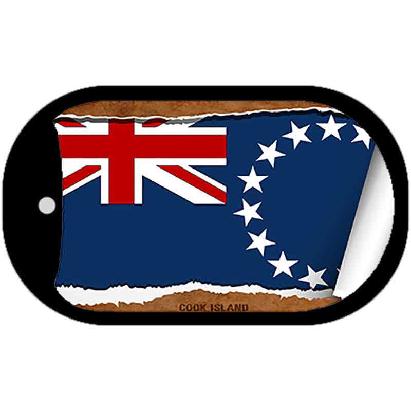 Cook Island Flag Scroll Metal Novelty Dog Tag Necklace DT-9163 2" x 1 ...