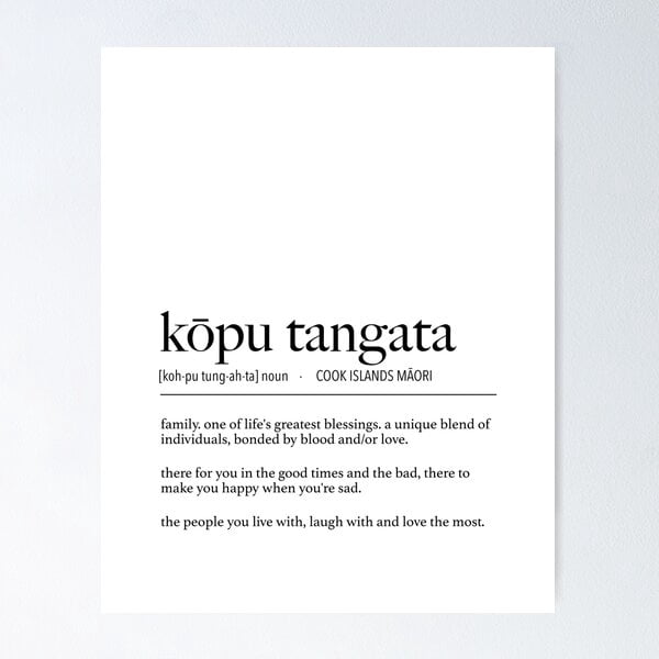 Cook Islands Maori Kopu Tangata (Family) Definition Poster Wall Art ...