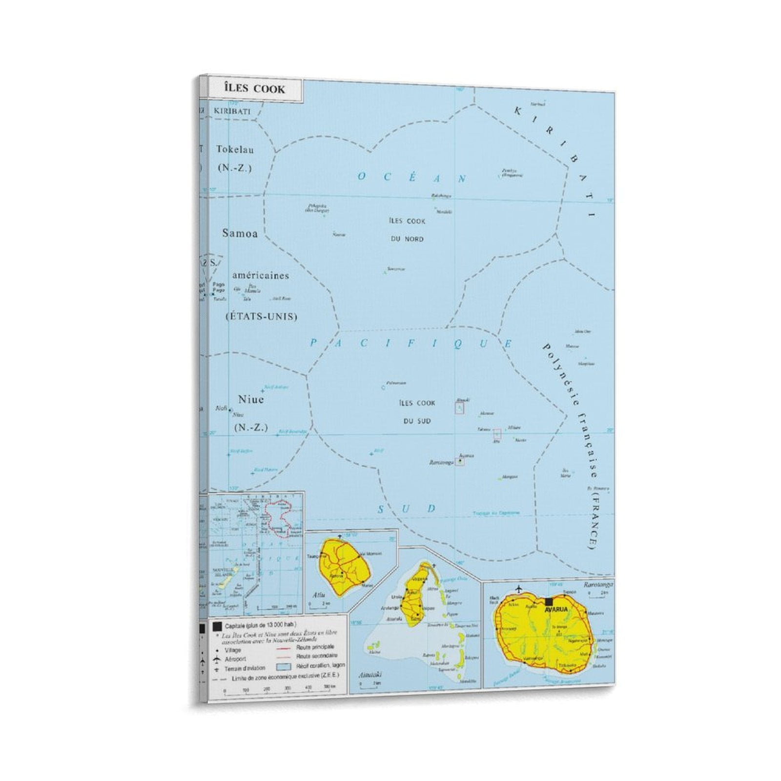 Cook-Islands Map Posters Print Photo Art Painting Canvas Poster Home ...