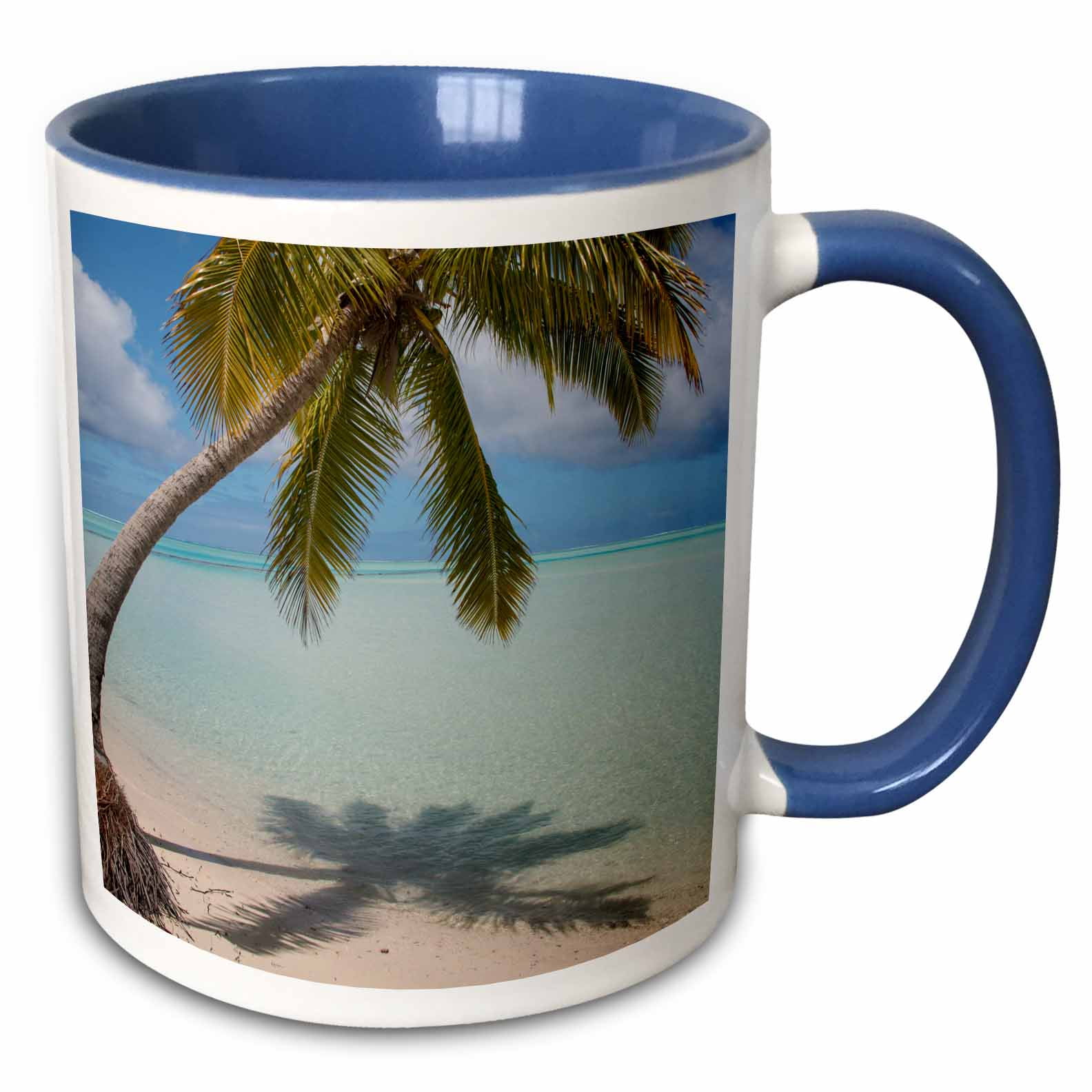 Cook Islands, One Foot Island, Tropical White sand beach 11oz Two-Tone ...