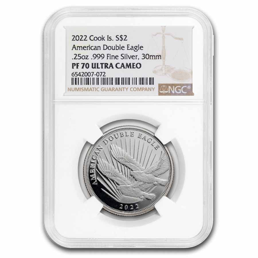 Cook Islands Silver 1/4 oz Double Eagle PF-70 NGC - Walmart.com