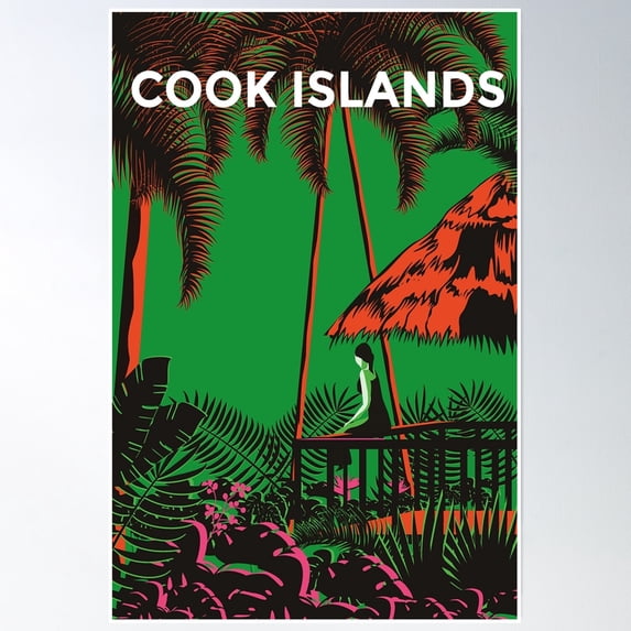 Cook Islands Travel Poster- Vintage Wall Arttrendy Retro Print Room ...