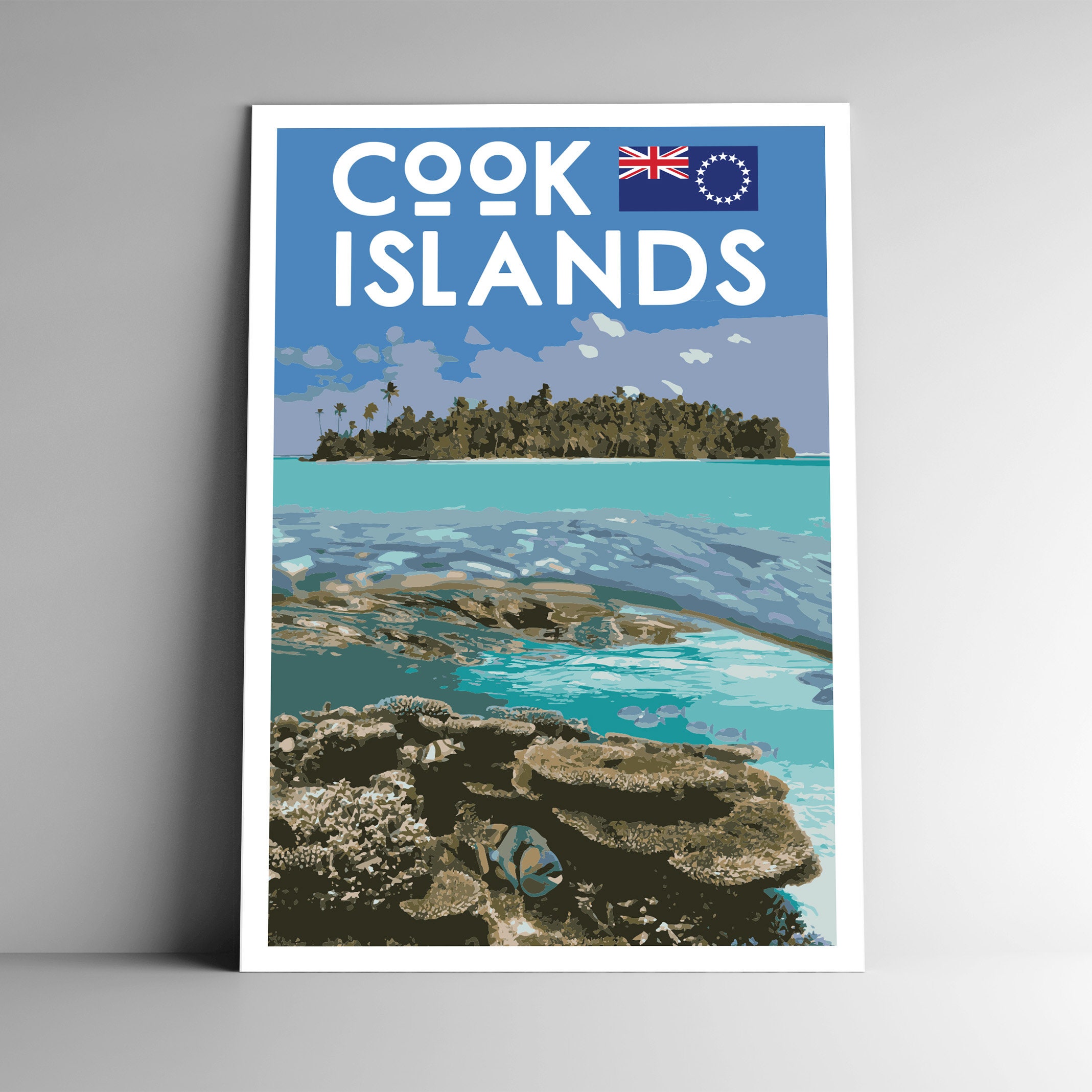 Cook Islands Vintage Travel Poster / Postcard WPA Style Retro New ...