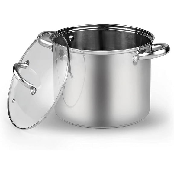8 Quart Stock Pot, 3 Ply Whole Clad Stainless Steel Stock Pot, 8 QT ...