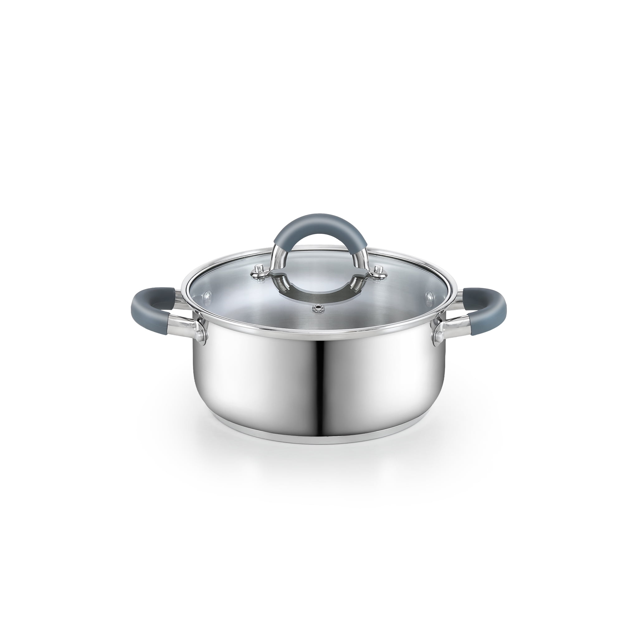 Cook N Home 3-Quart Stainless Steel Pot, Small Stock Pot with Glass Lid ...