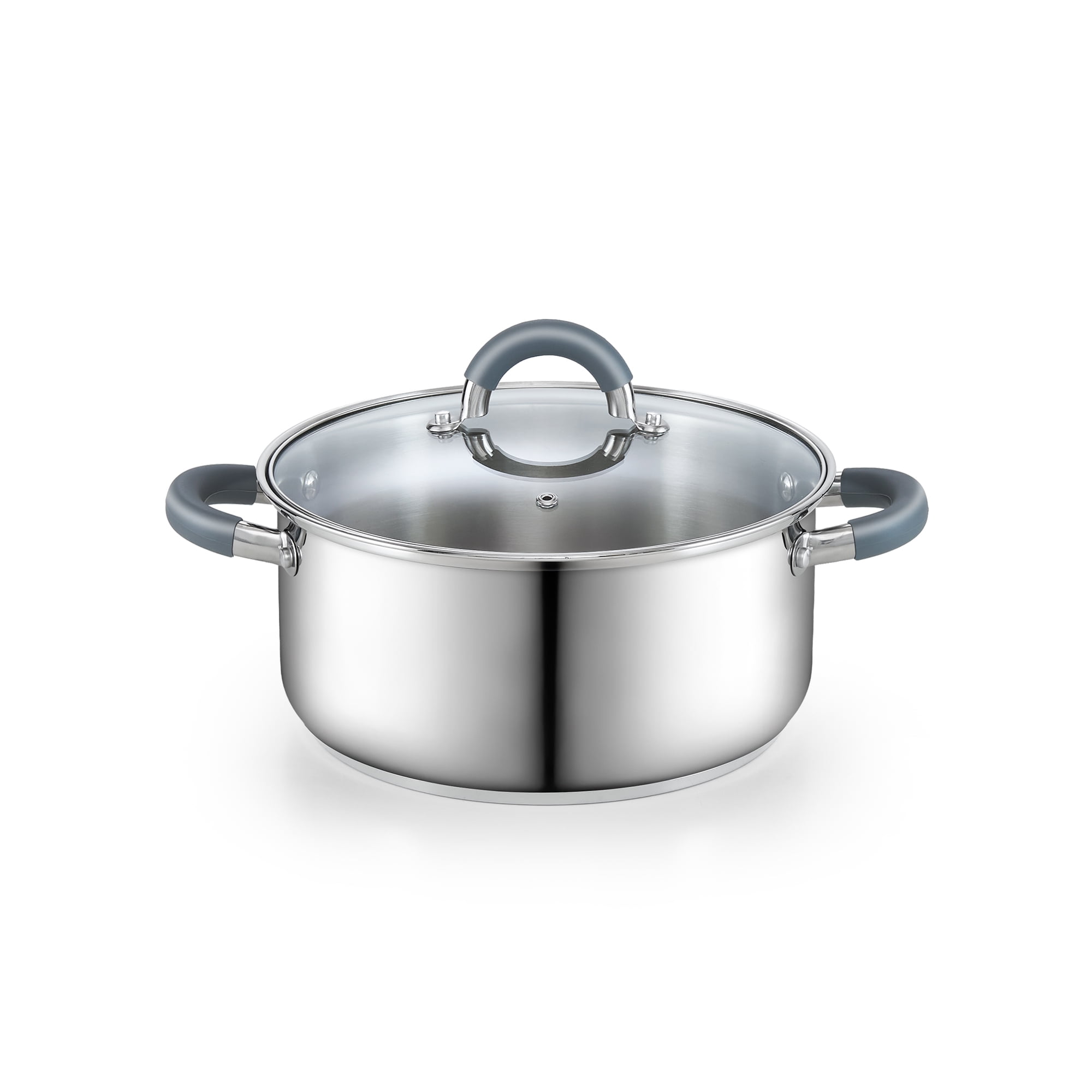 Cook N Home 5.5-Quart Sauce Pot Stainless Steel Stockpot with Glass Lid ...