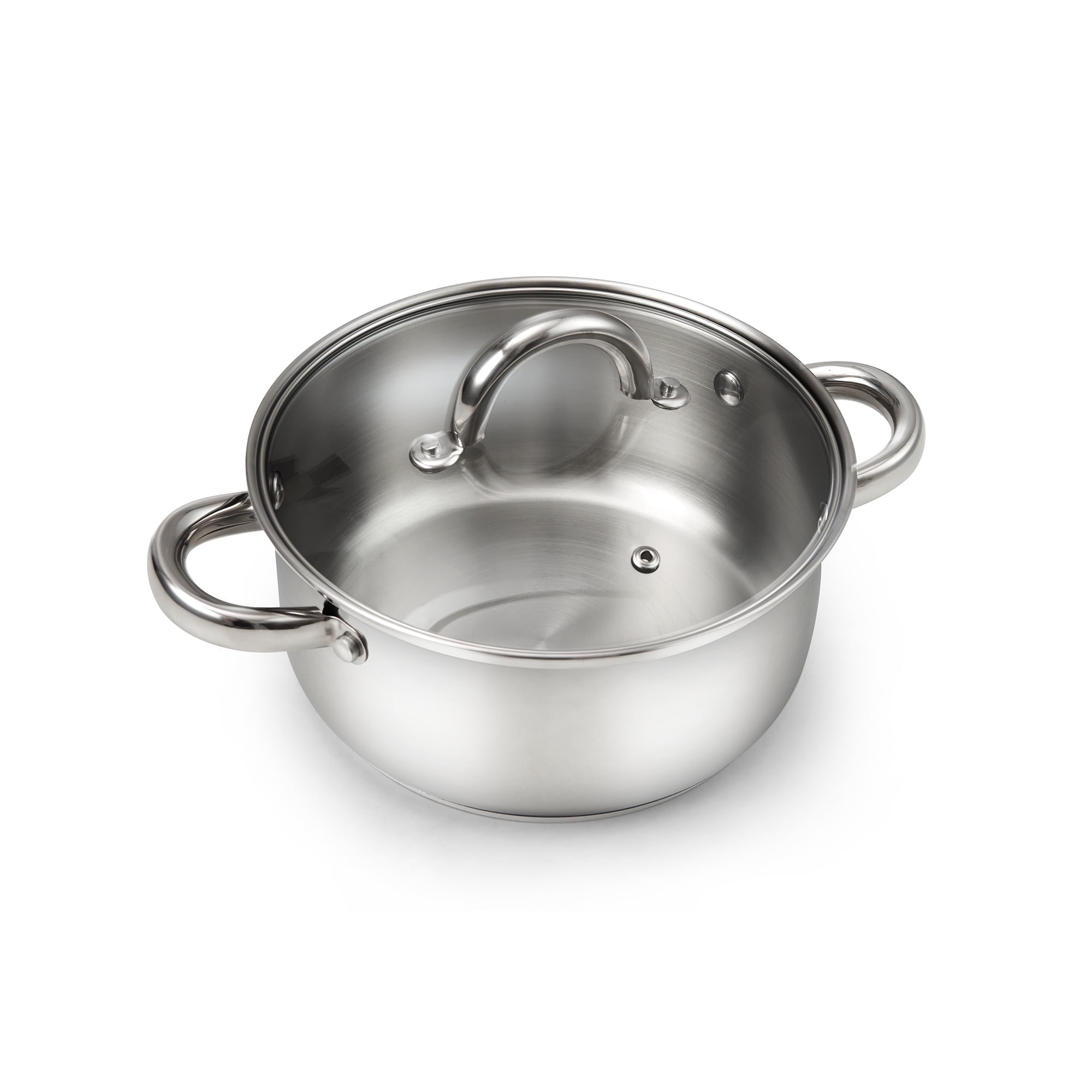 Cook N Home 5.5-Quart Sauce Pot Stainless Steel Stockpot with Glass Lid ...