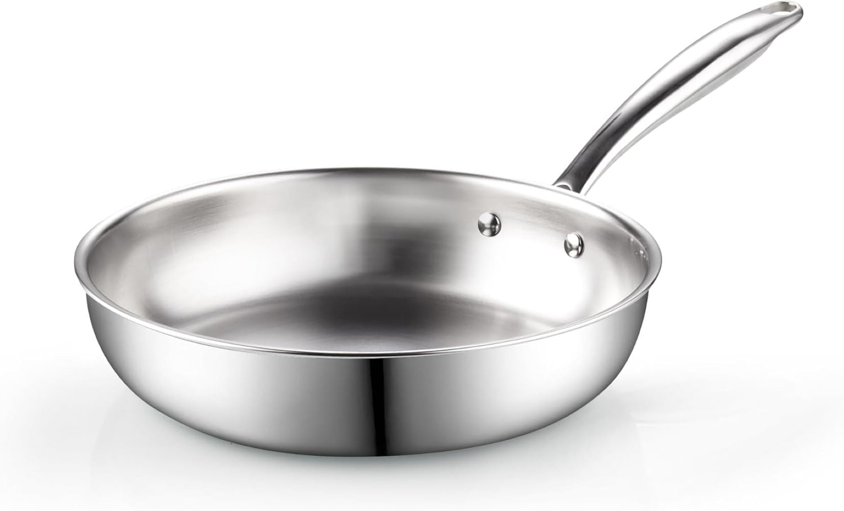 Cook N Home 8-inch Stainless Steel Frying Pan, Tri-Ply Clad 18/10 ...