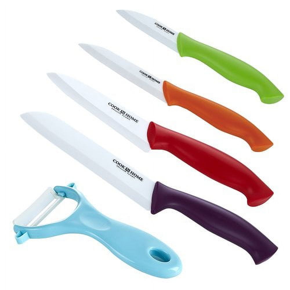 Cook N Home Kitchen Culinary 9-Piece Ceramic Knives Set, Sheaths ...