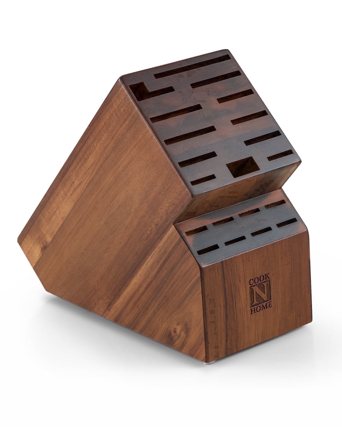 Cook N Home Acacia Wood Knife Storage Block without Knives, 20 Slot ...