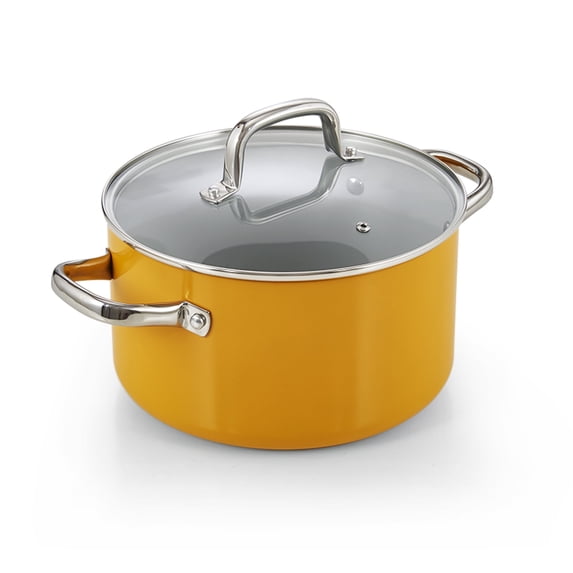 Cook N Home Non Stick Stock Pot with Lid, 6 Quart Hard Anodized Ceramic ...