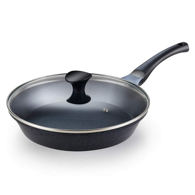 Cook N Home 12-inch Nonstick Marble Coating Skillet, Easy Clean Saute ...