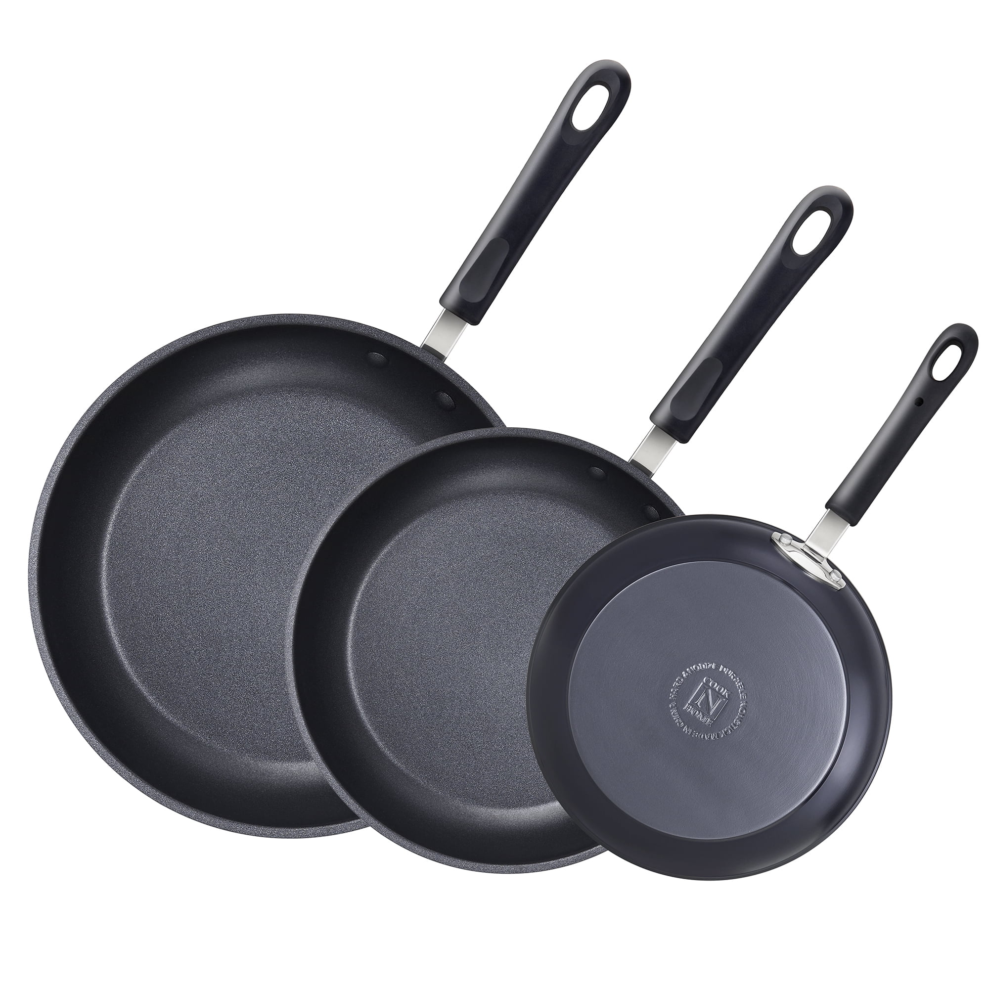 Cook N Home Nonstick Sauté Fry Pan (8"/9.5"/12") Professional Hard ...