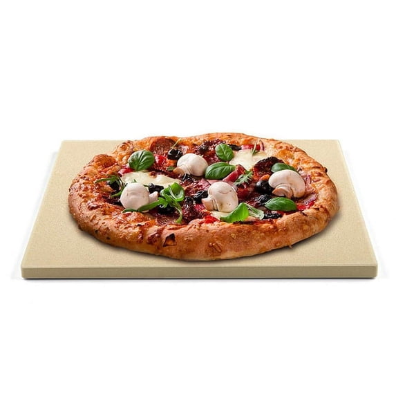 Cook N Home Pizza Grilling Baking Stone with Scraper, 16-Inch x 14-Inch ...