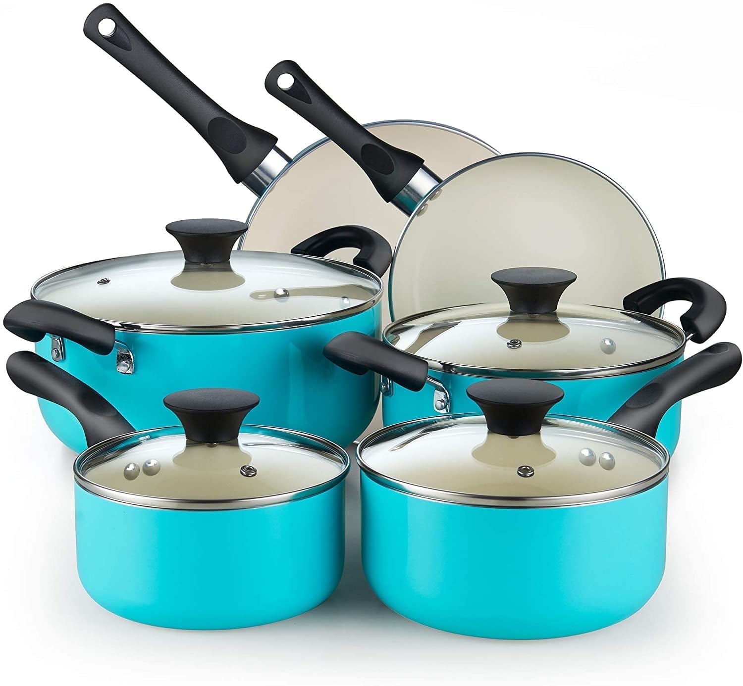 Cook N Home Pots and Pans Set Nonstick, 10 Piece Ceramic Kitchen ...