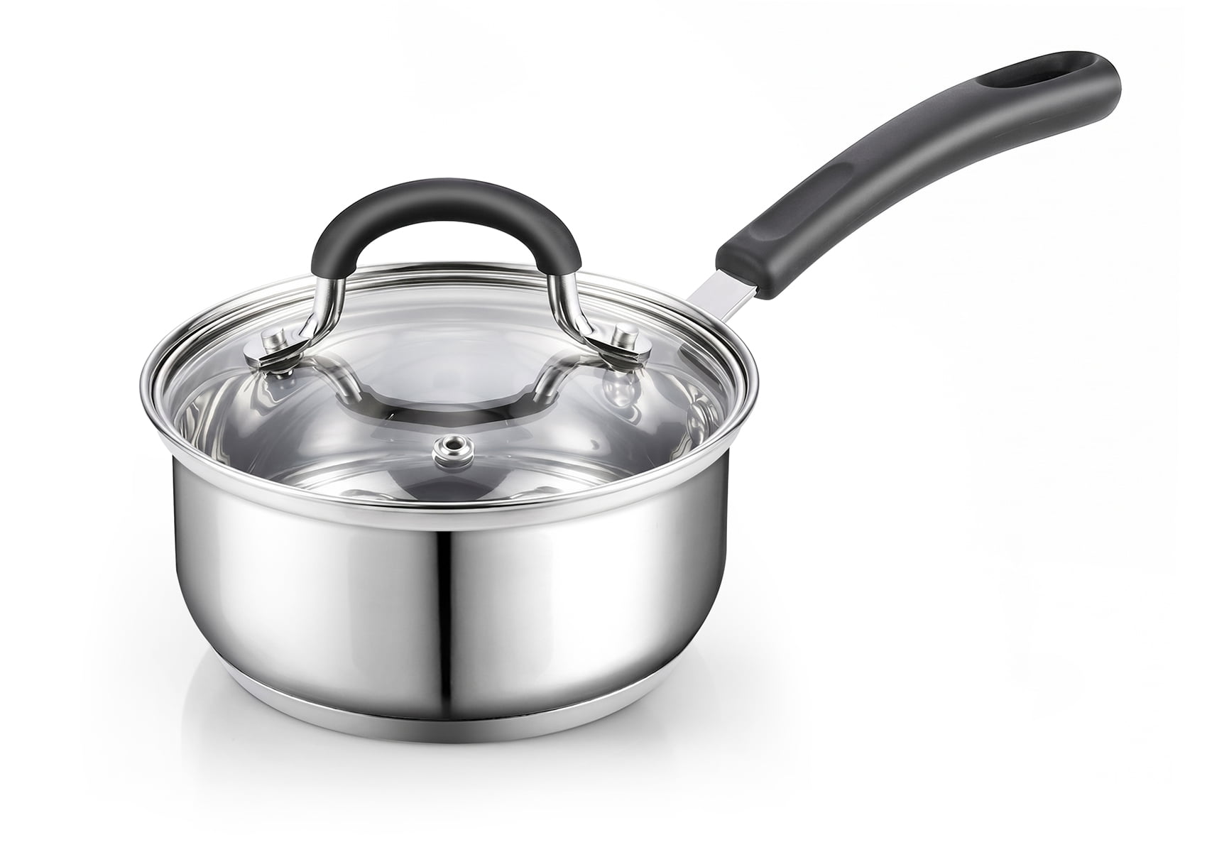 Cook N Home 2 Quart Stainless Steel Saucepan Pot with Lid, Stay Cool ...