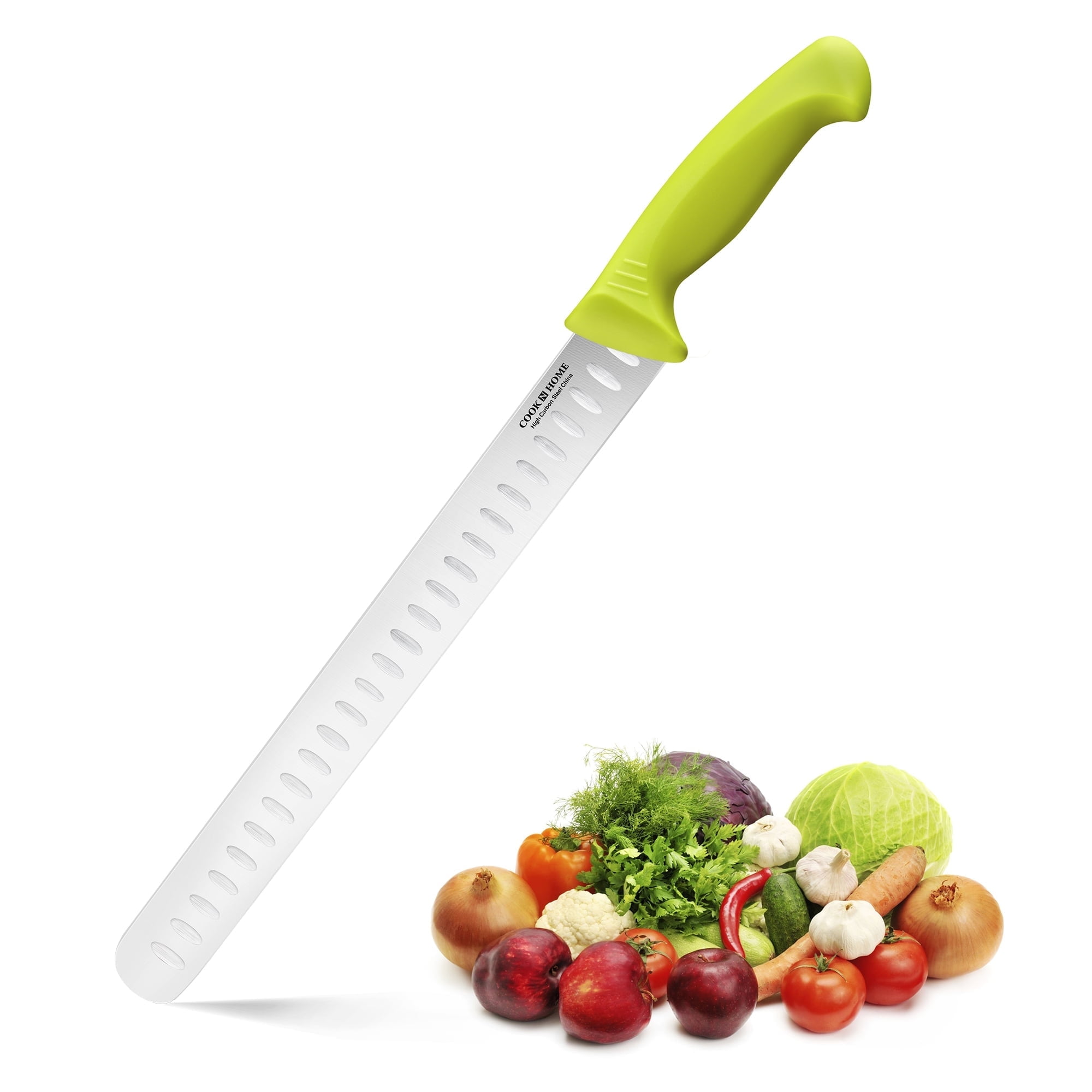 Cook N Home Professional 11-inch Food Cutting Knife, Granton Edge High ...
