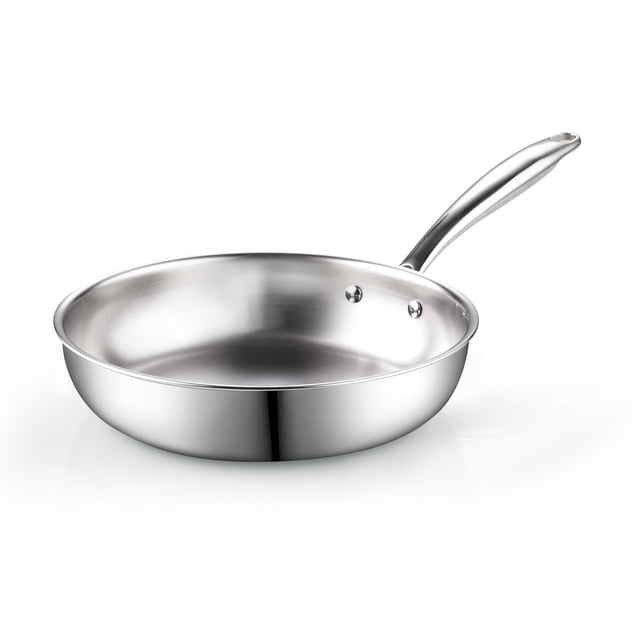 Cook N Home Stainless Steel Saute Fry Pan 10-inch, Tri-Ply All Clad 18/ ...